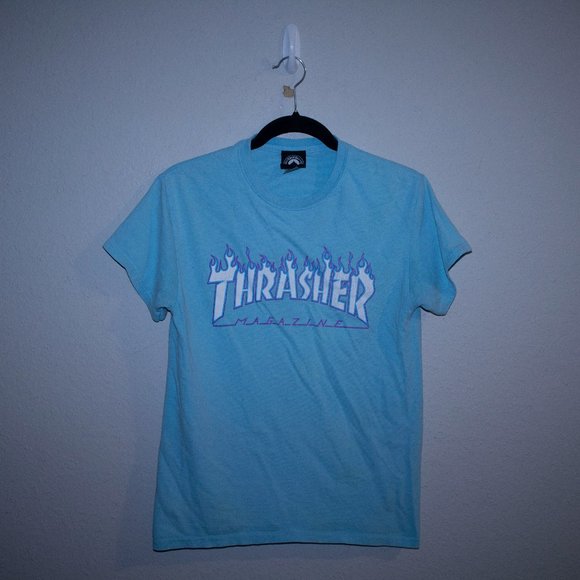Thrasher | Shirts | Thrasher Baby Blue Flame Logo | Poshmark